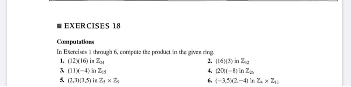 Solved EXERCISES 18 Computations In Exercises 1 through 6, | Chegg.com