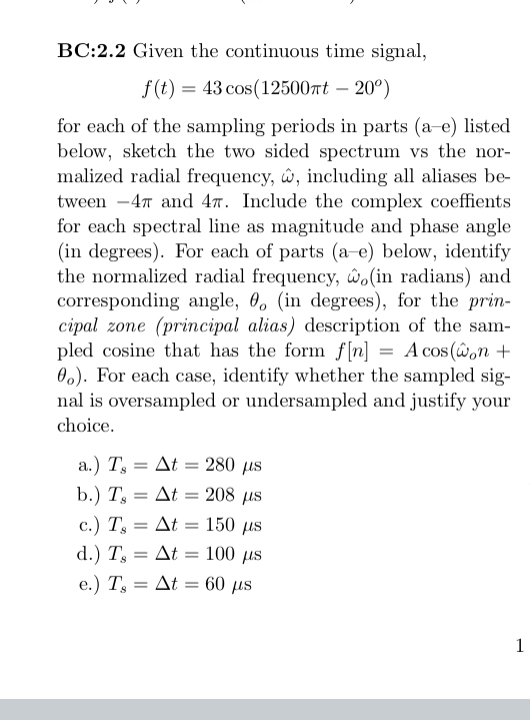 BC:2.2 ﻿Given the continuous time | Chegg.com