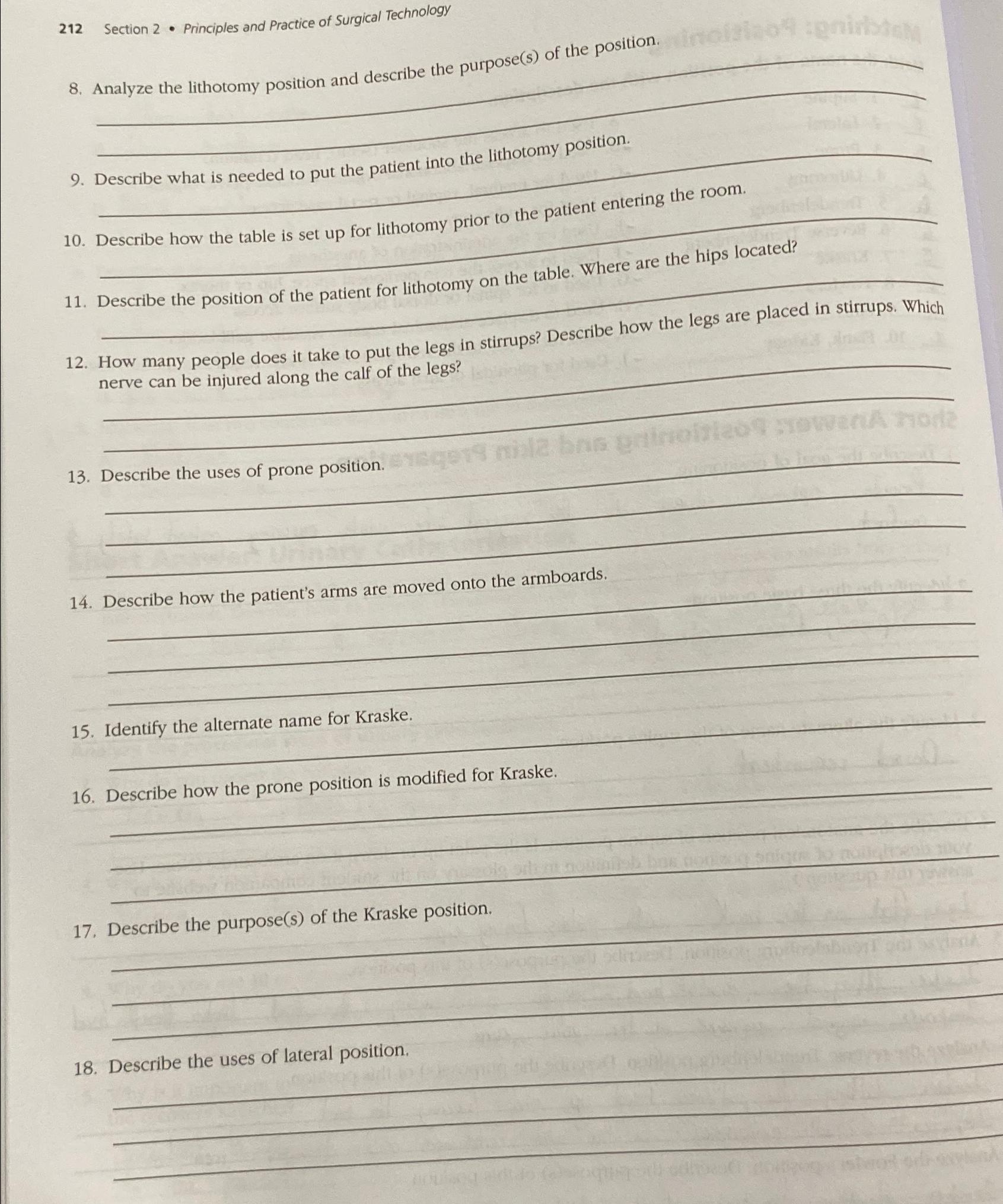 Solved 212 ﻿Section 2 - ﻿Principles and Practice of Surgical | Chegg.com