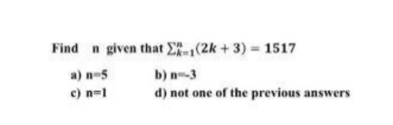 Solved Find n ﻿given that | Chegg.com