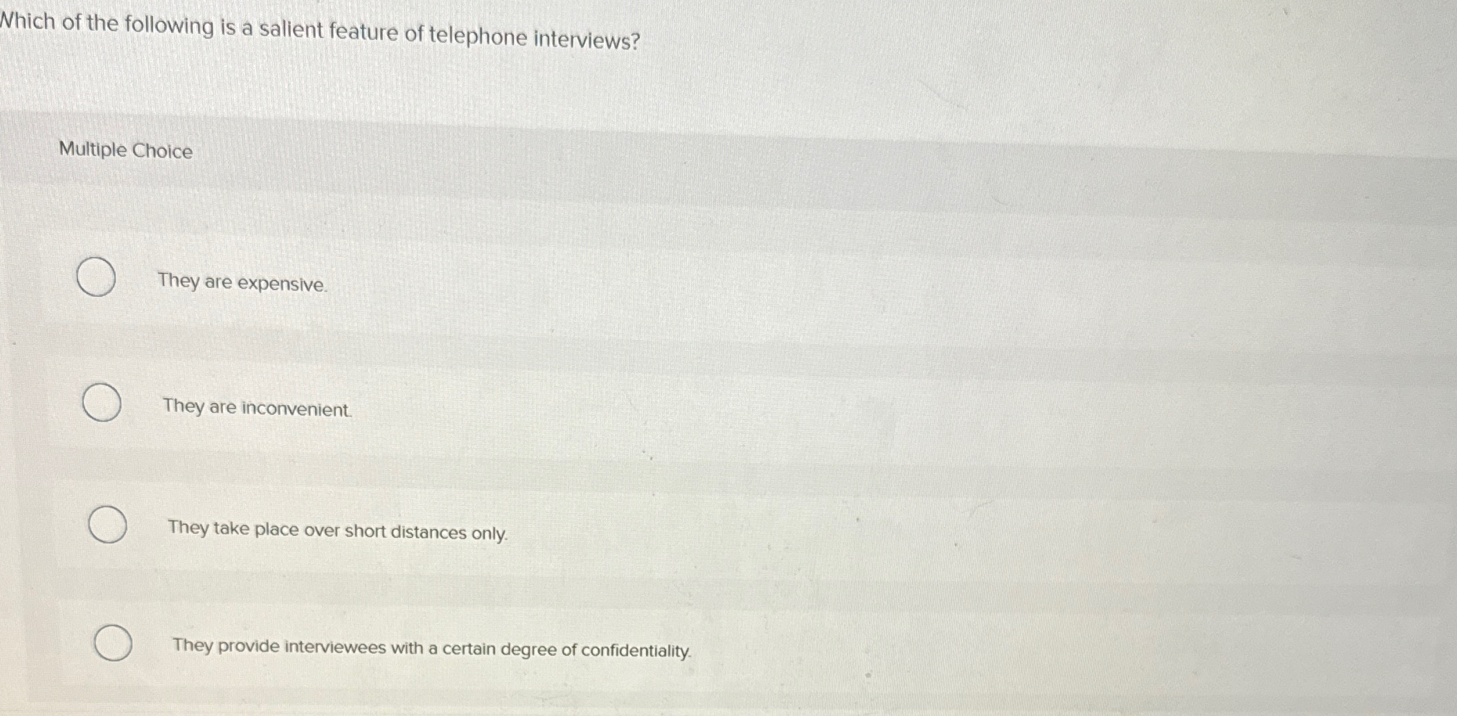 Solved Which of the following is a salient feature of | Chegg.com