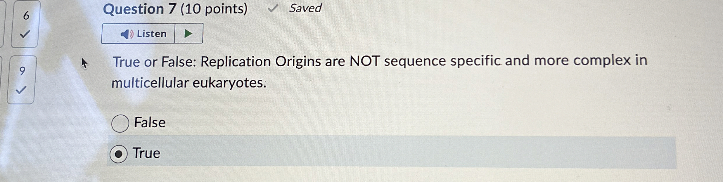 Solved Question 7 (10 ﻿points) ﻿Saved True or False: | Chegg.com