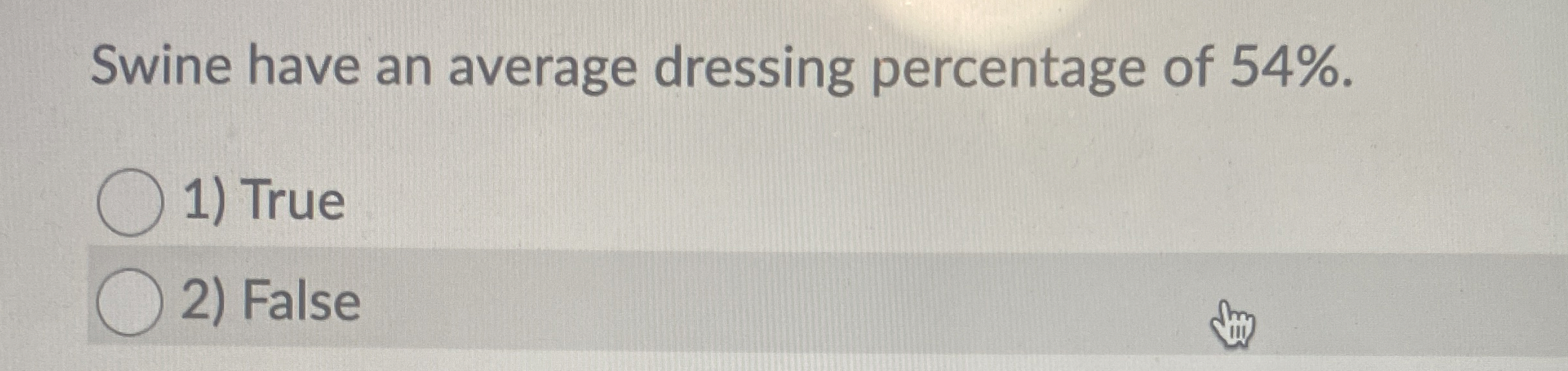 Solved Swine have an average dressing percentage of | Chegg.com