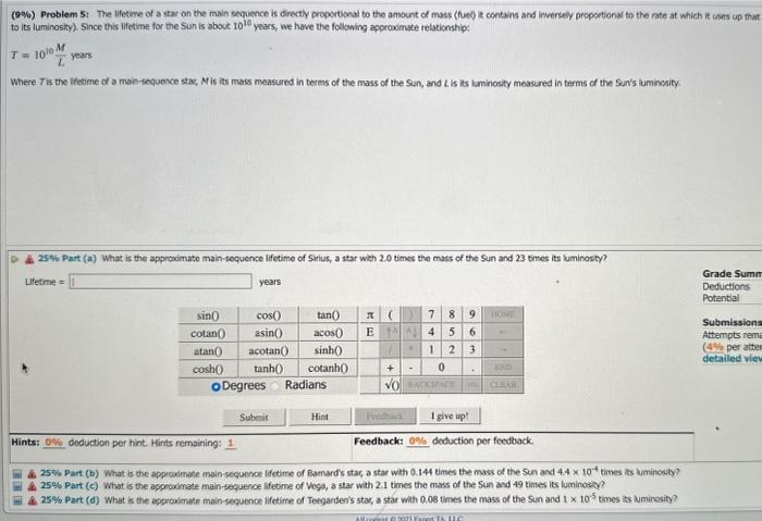 Solved (9\%) Problem 5? The llfetime of a stac on the main | Chegg.com
