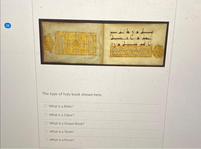 The type of holy book shown here. What is a Bible? | Chegg.com