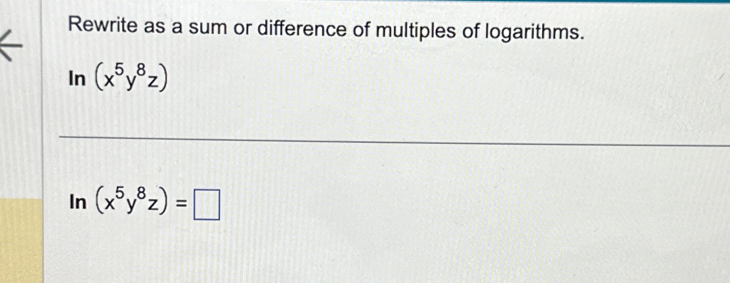 Solved Rewrite as a sum or difference of multiples of | Chegg.com