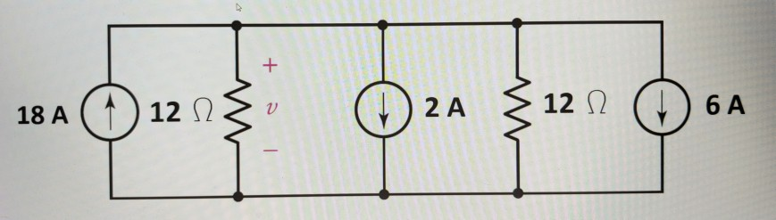 Solved Determine the value for the voltage labeled V, after | Chegg.com