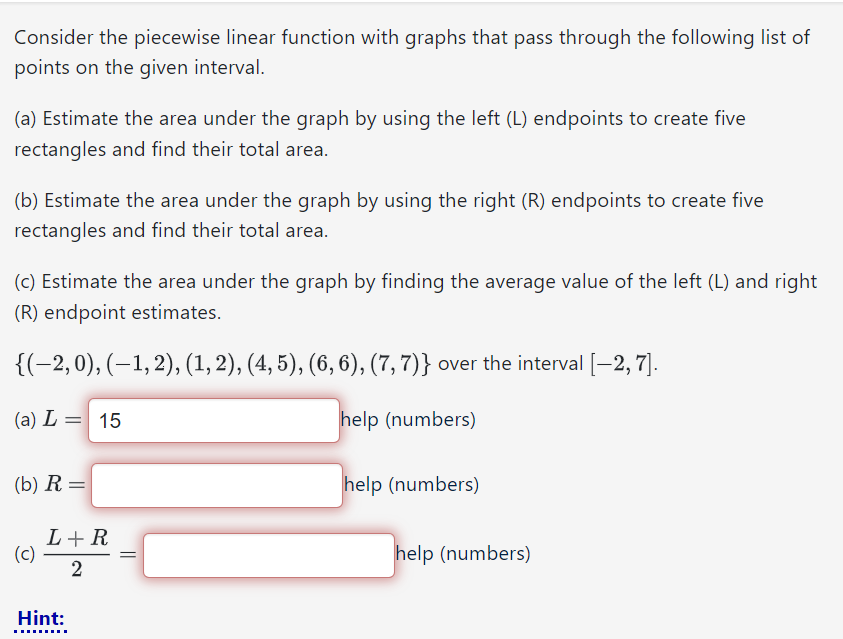 Solved Consider the piecewise linear function with graphs | Chegg.com