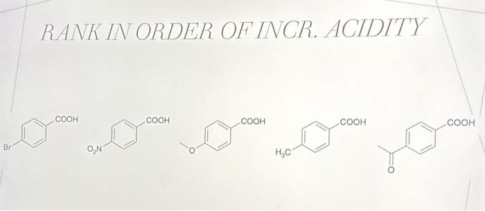 Solved RANK IN ORDER OF INCR. ACIDITY | Chegg.com