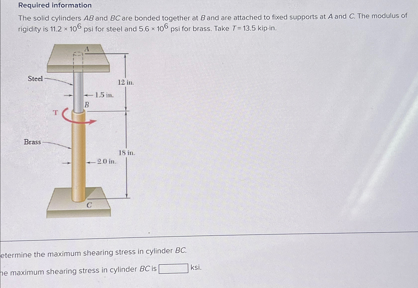 Solved Required informationThe solid cylinders AB ﻿and BC | Chegg.com