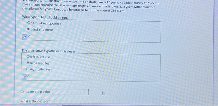Solved that the average time on death row is 15 years. A | Chegg.com