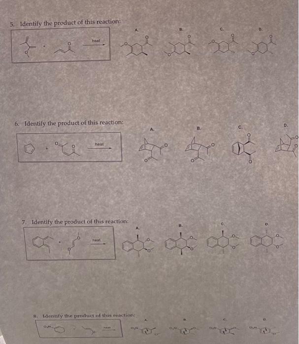Solved 5 Identify The Product Of This Reaction B C D 6