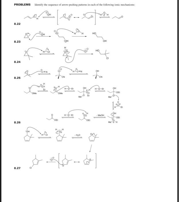 Solved PROBLEMS Identify the sequence of arrow-pushing | Chegg.com