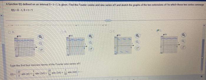 Solved A function f(t) defined on an interval 0 | Chegg.com