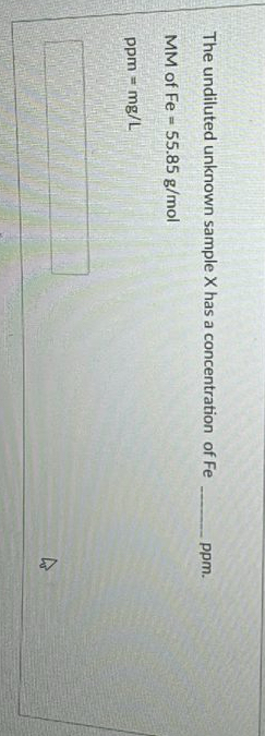 Solved The undiluted unknown sample x ﻿has a concentration | Chegg.com