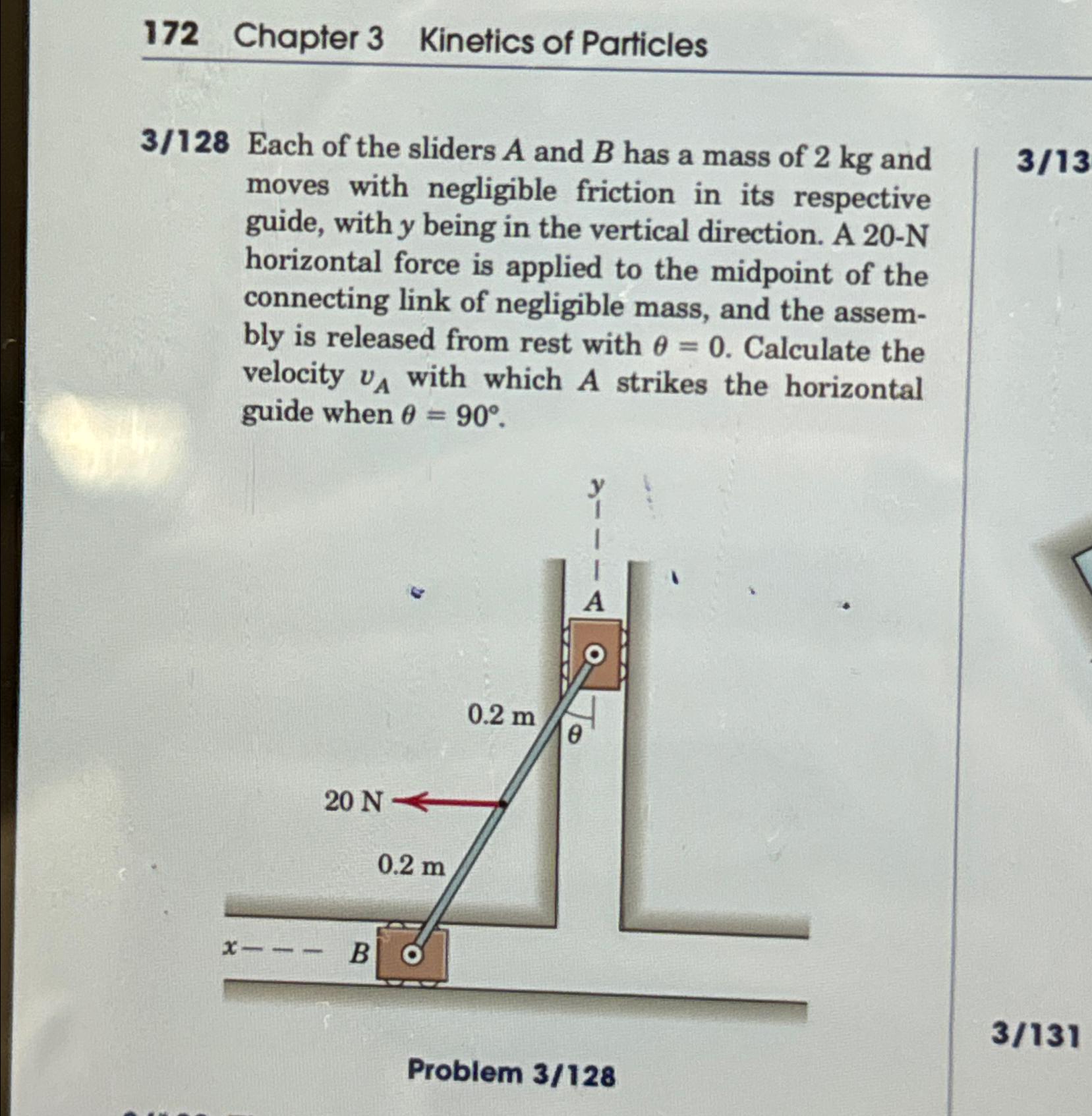 Solved 172\\nChapter 3 Kinetics of Particles\\n3/128 Each of | Chegg.com