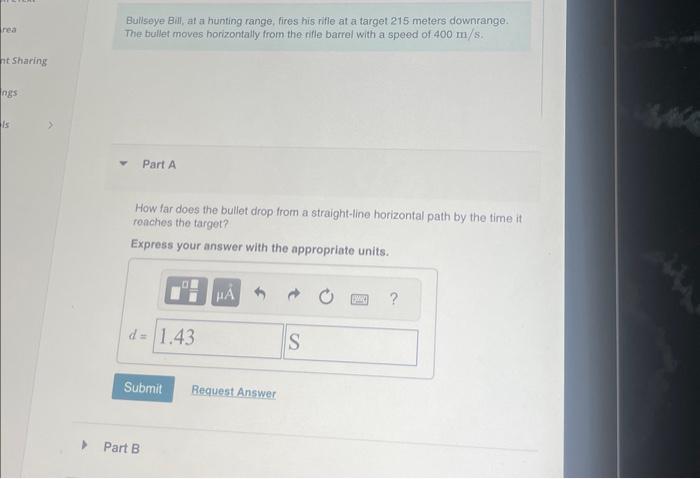 Solved Bullseye Bill, at a hunting range, fires his rifle at | Chegg.com