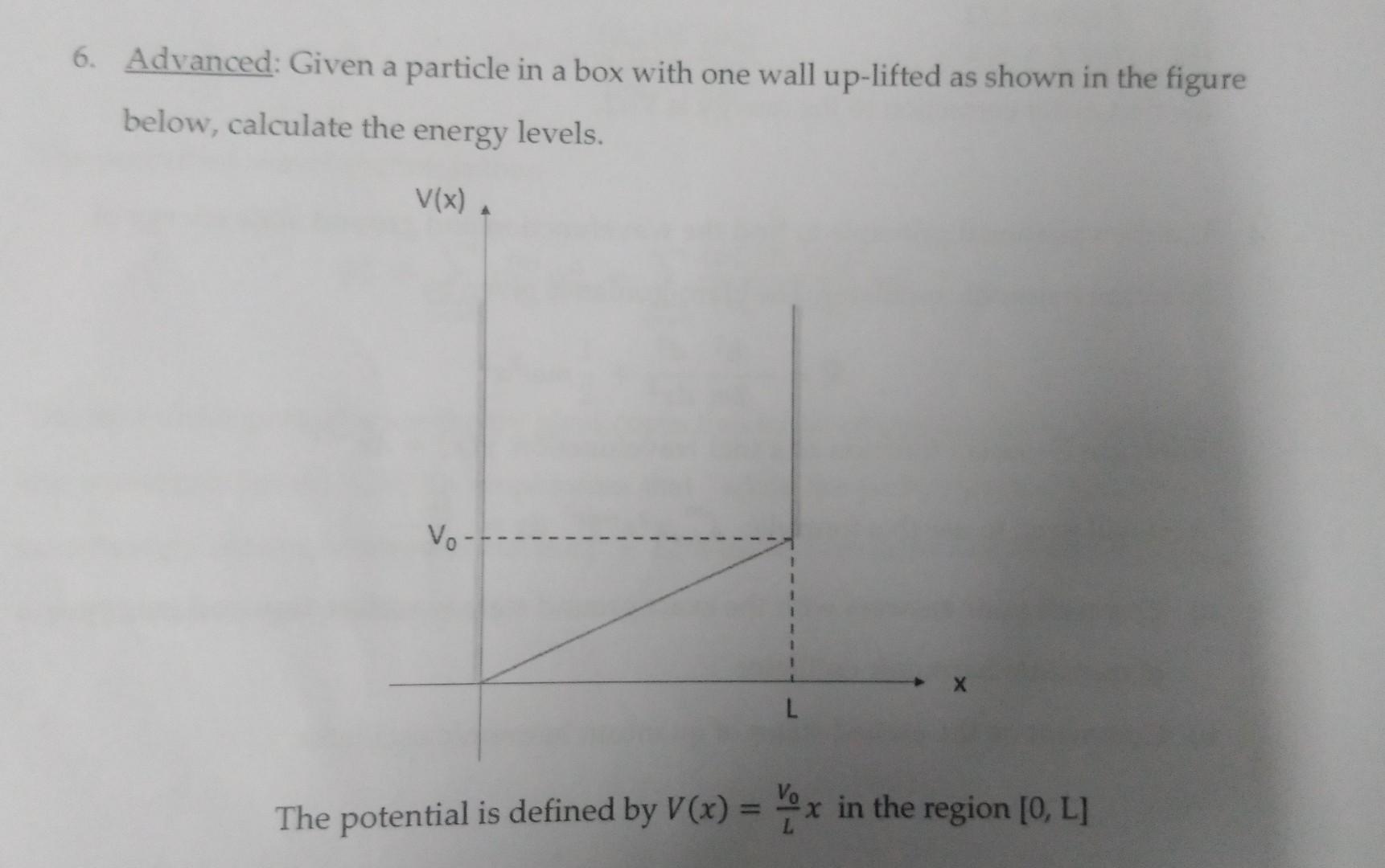 Solved 6. Advanced: Given a particle in a box with one wall | Chegg.com