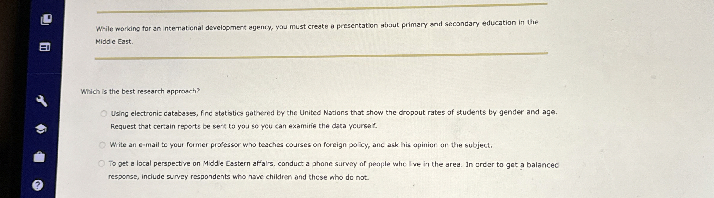 Solved While working for an international development | Chegg.com