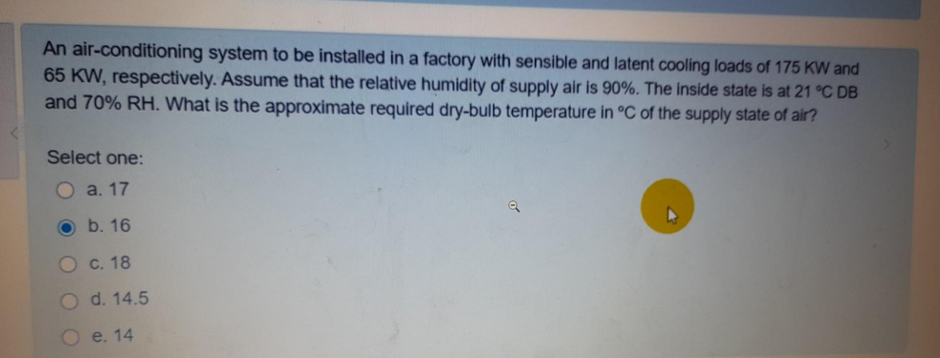 Solved An air-conditioning system to be installed in a | Chegg.com