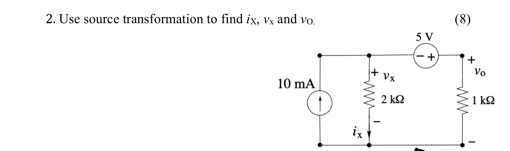 Solved Use source transformation to find ix,vx ﻿and vO. | Chegg.com