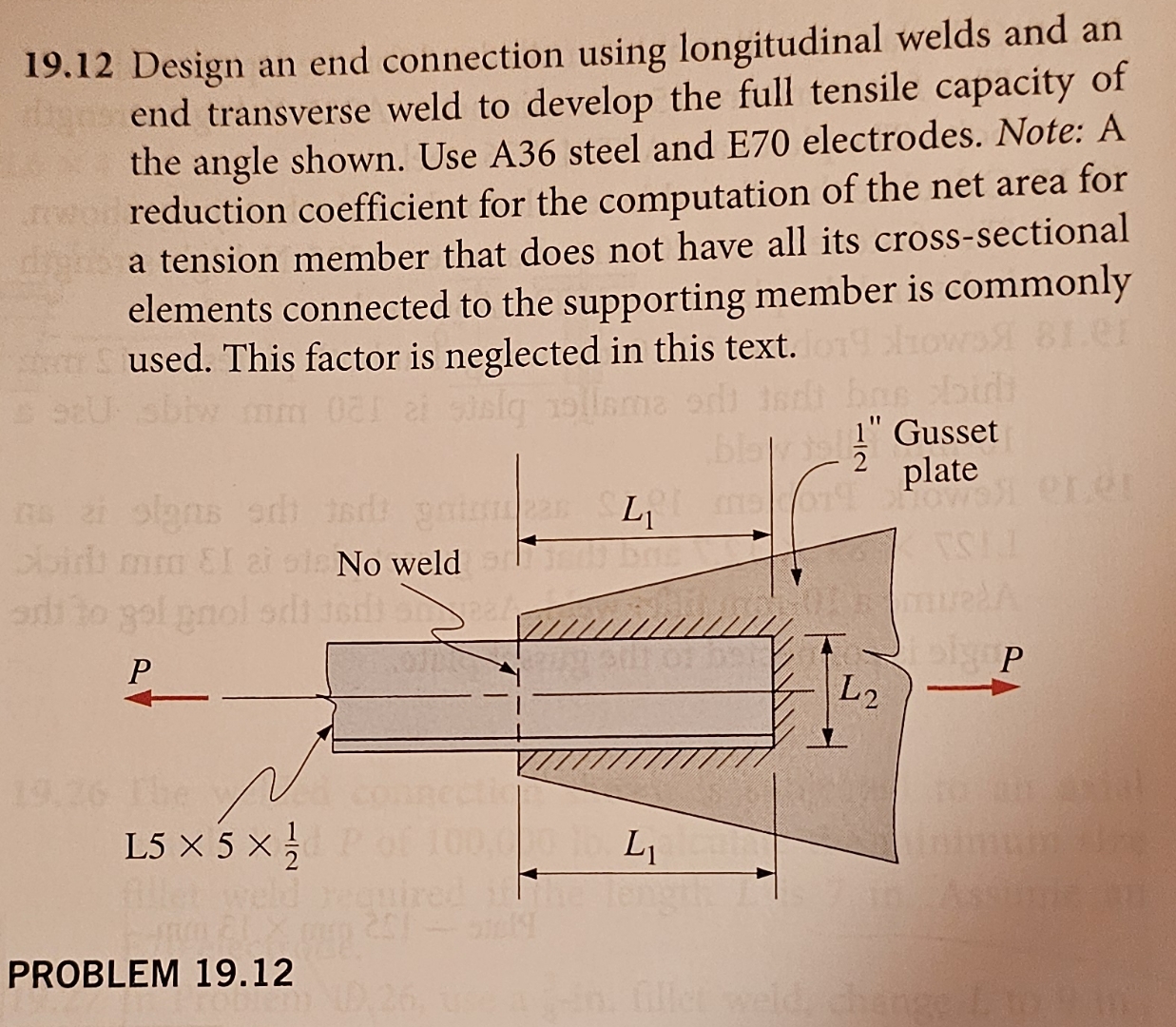 Solved 19.12 ﻿Design an end connection using longitudinal | Chegg.com