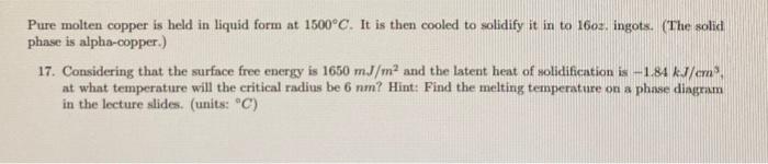 Solved 16. Shown below is the Copper-Silver system phase | Chegg.com