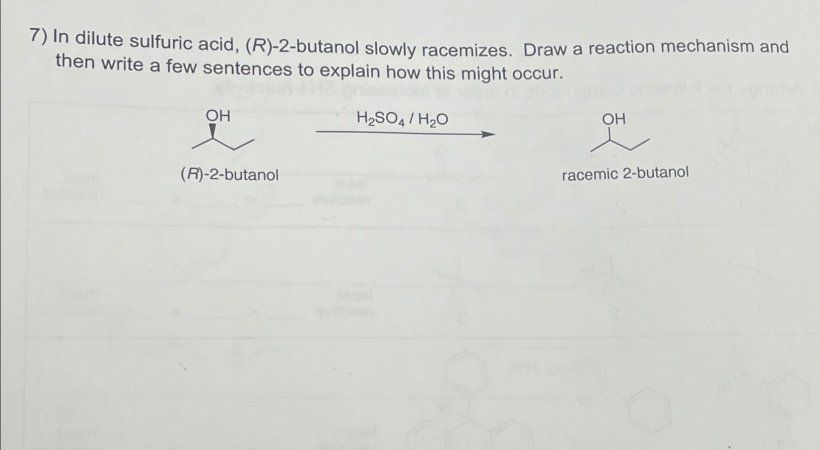 Solved In dilute sulfuric acid, (R)-2-butanol slowly | Chegg.com