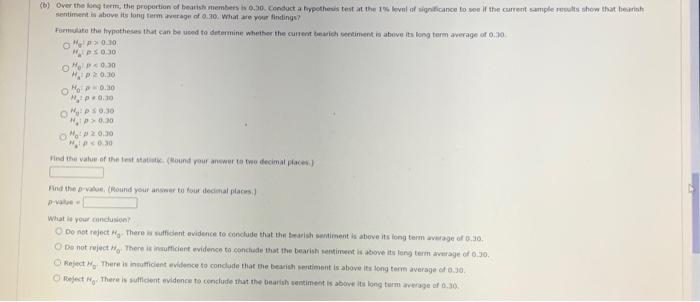 Solved sentiment differs from its llong term average of | Chegg.com