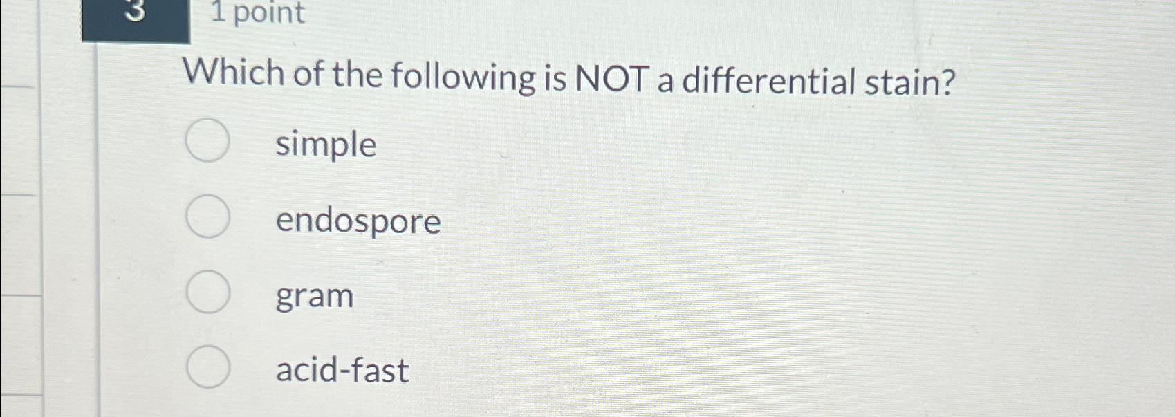 Solved 1 ﻿pointWhich of the following is NOT a differential | Chegg.com