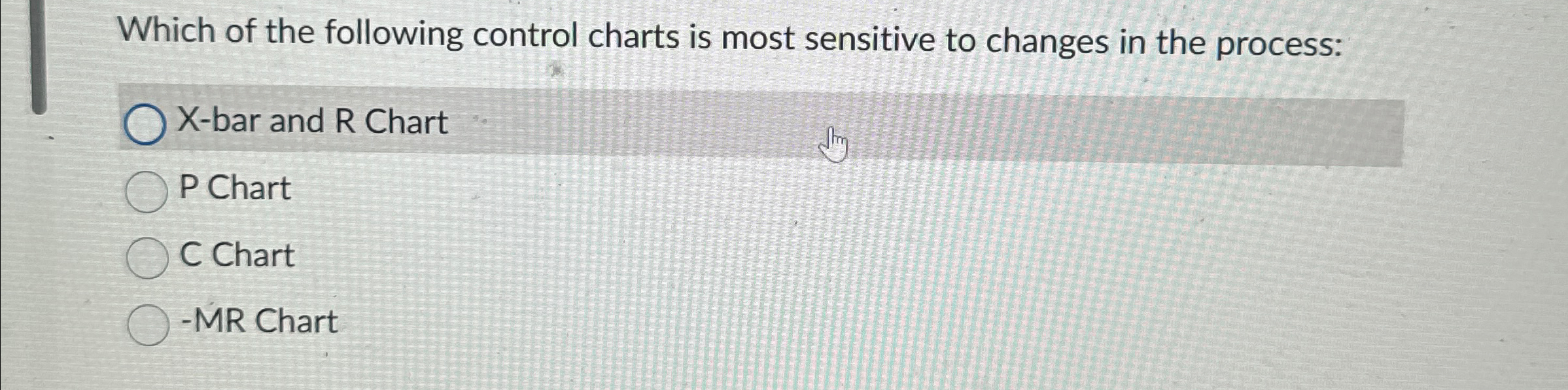Solved Which of the following control charts is most | Chegg.com