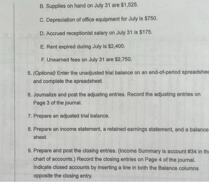 Solved July 1. The following assets were recelved from | Chegg.com