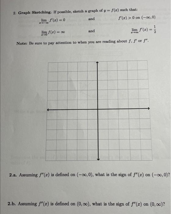 Solved 2. Graph Sketching. If possible, sketch a graph of | Chegg.com