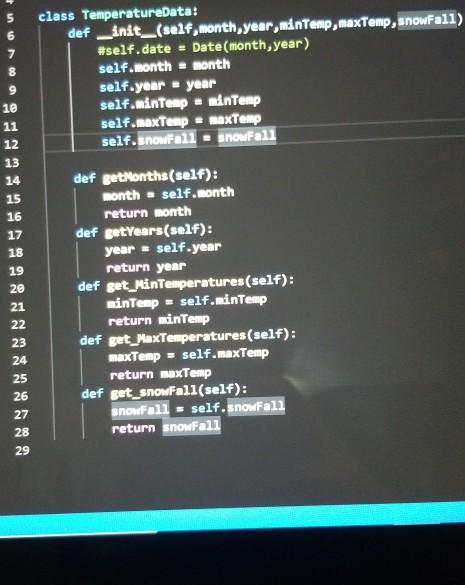 Solved class TemperatureData: | Chegg.com