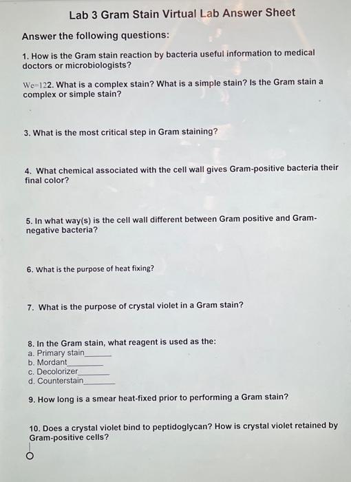 Solved Answer the following questions: 1. How is the Gram | Chegg.com