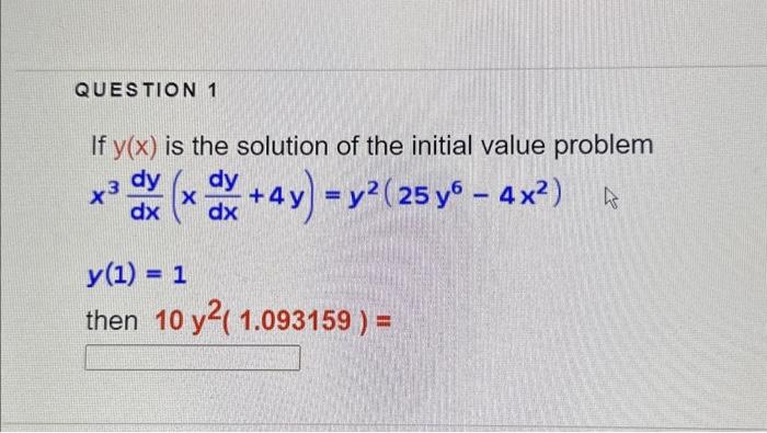 Solved If y(x) is the solution of the initial value problem | Chegg.com