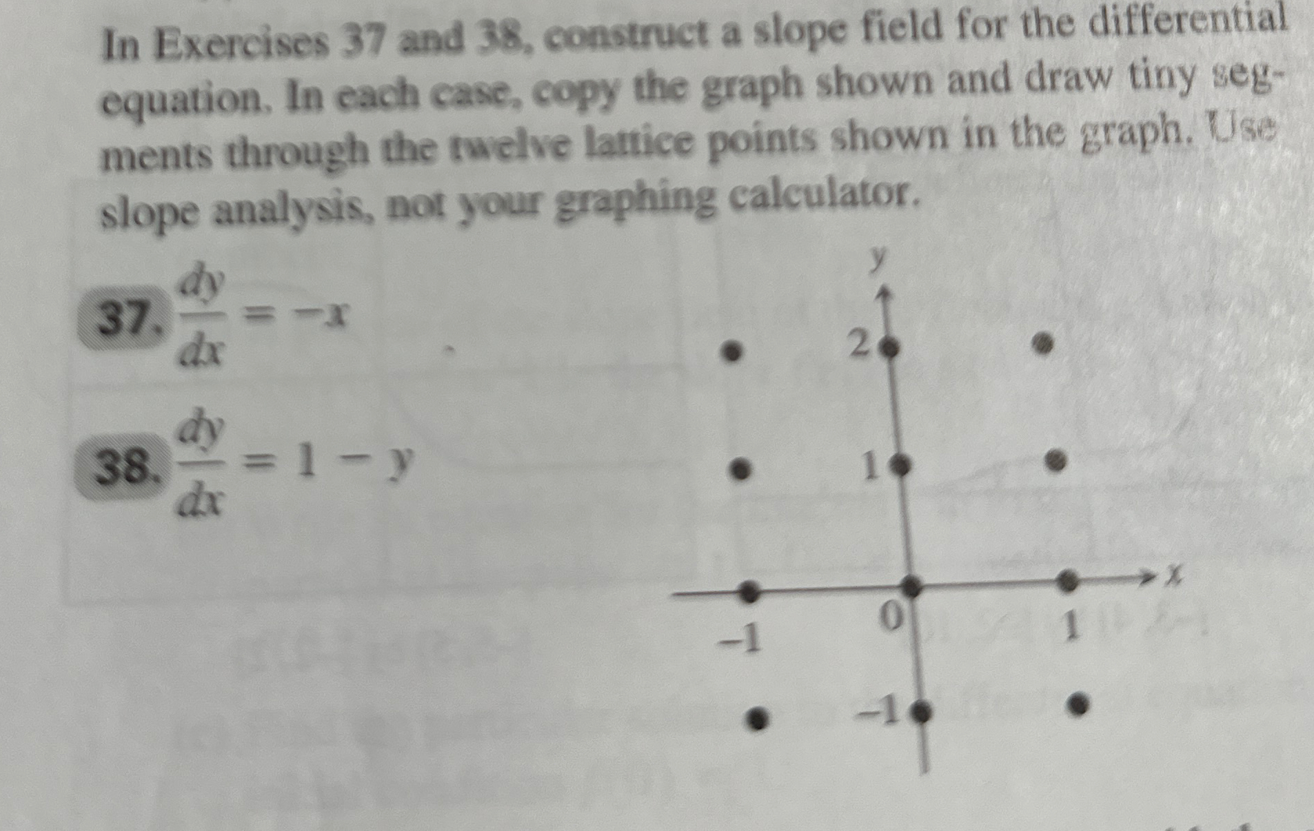 Solved In Exercises 37 ﻿and 38, ﻿construct a slope field for | Chegg.com
