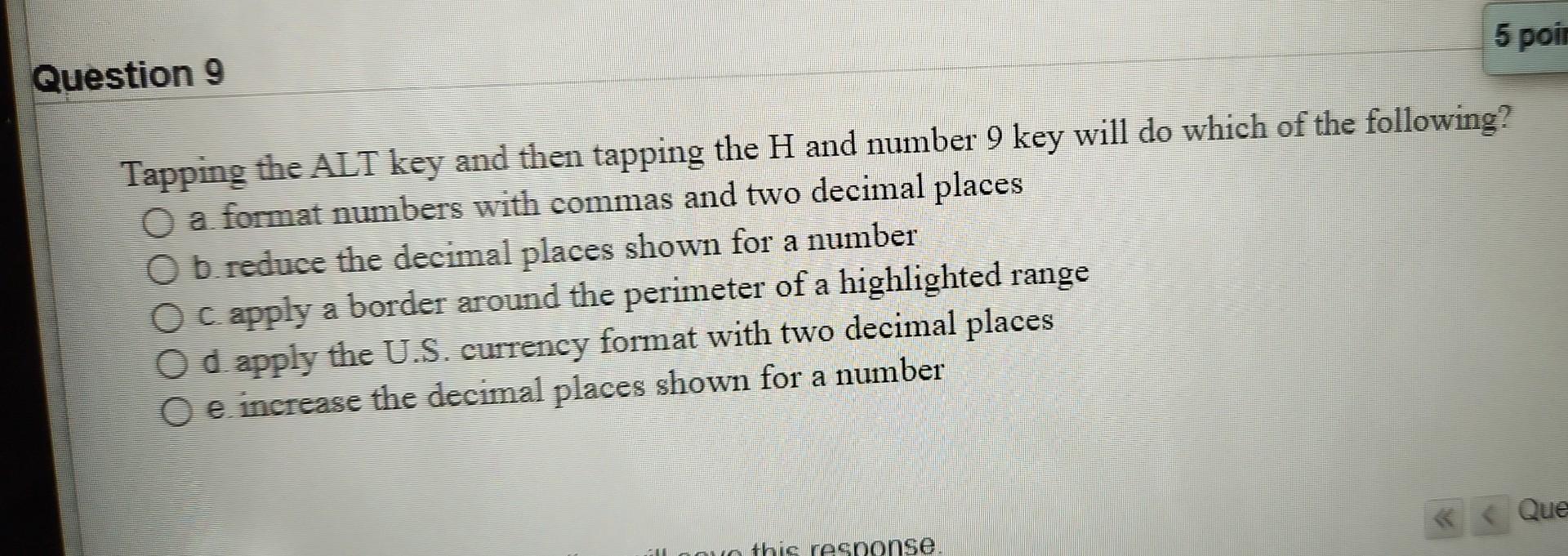 Solved Tapping the ALT key and then tapping the H and number | Chegg.com