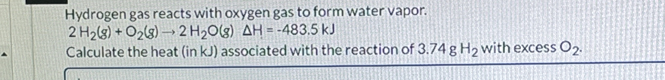 Solved Hydrogen gas reacts with oxygen gas to form water | Chegg.com