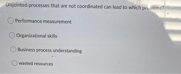 Solved Disjointed processes that are not coordinated can | Chegg.com