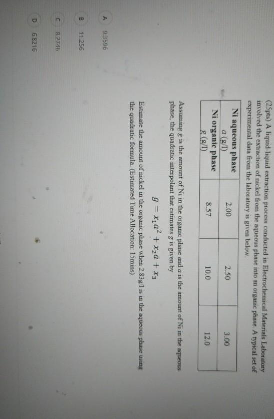 Solved (25pts) A liquid-liquid extraction process conducted | Chegg.com