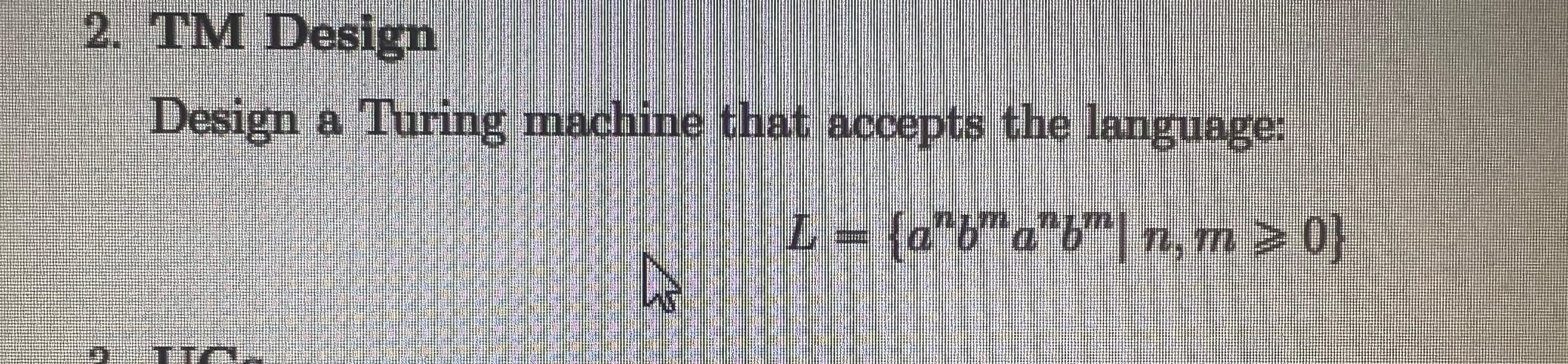 Solved TM DesignDesign a Turing machine that accepts the | Chegg.com