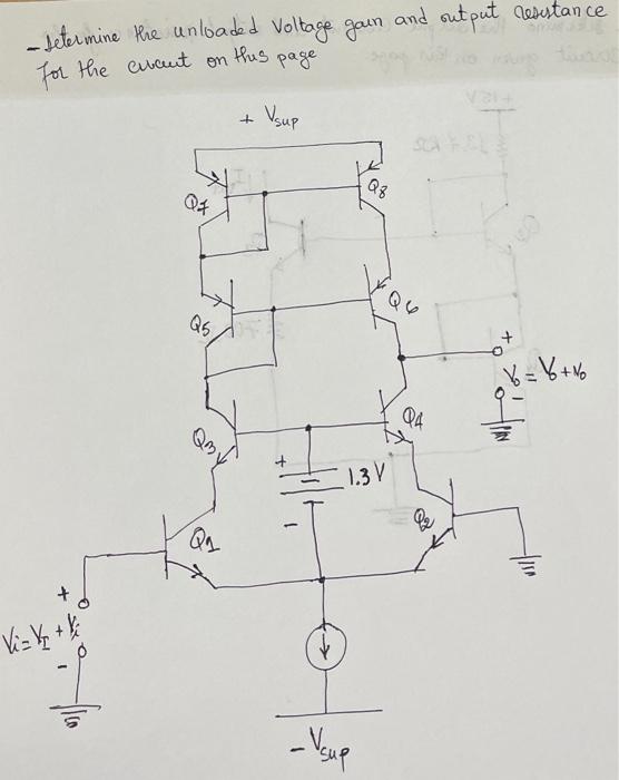 Solved - Letermine the unloaded voltage gain and output | Chegg.com