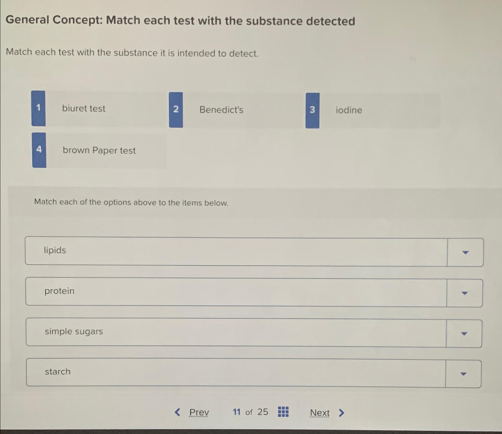 Solved General Concept: Match each test with the substance | Chegg.com