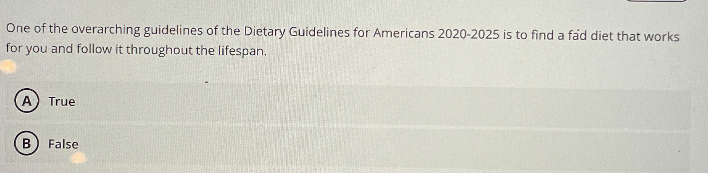 Solved One of the overarching guidelines of the Dietary | Chegg.com