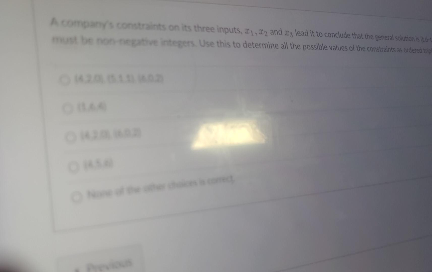Solved general solution (t,6-t,t-4) Each input must be | Chegg.com