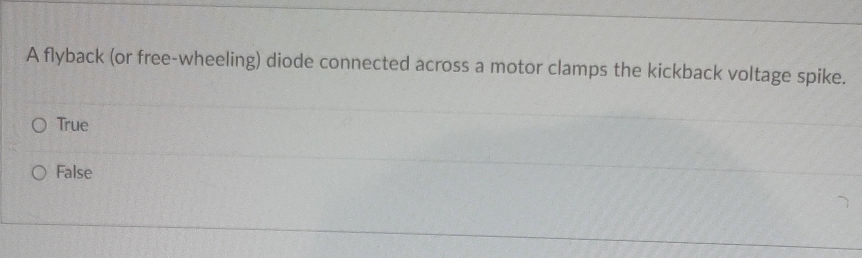 Solved A flyback (or free-wheeling) diode connected across a | Chegg.com