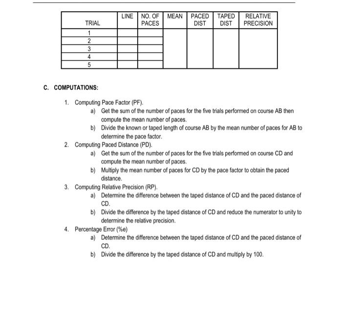 Solved OBJECTIVES: a) To determine individual pace factor. | Chegg.com
