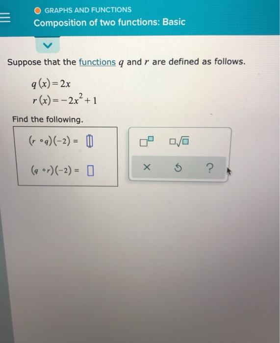 Solved GRAPHS AND FUNCTIONS Composition of two functions: | Chegg.com