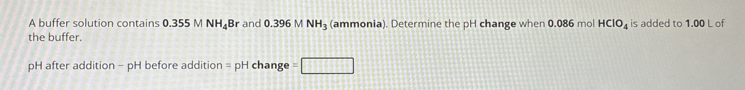 Solved A buffer solution contains 0.355MNH4Br ﻿and | Chegg.com